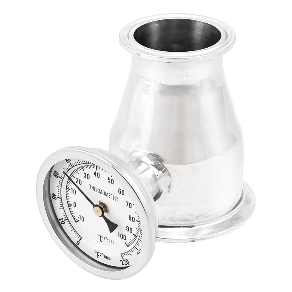 Stainless Steel Tri-Clover Concentric Reducer With Thermometer - 3" TC ...