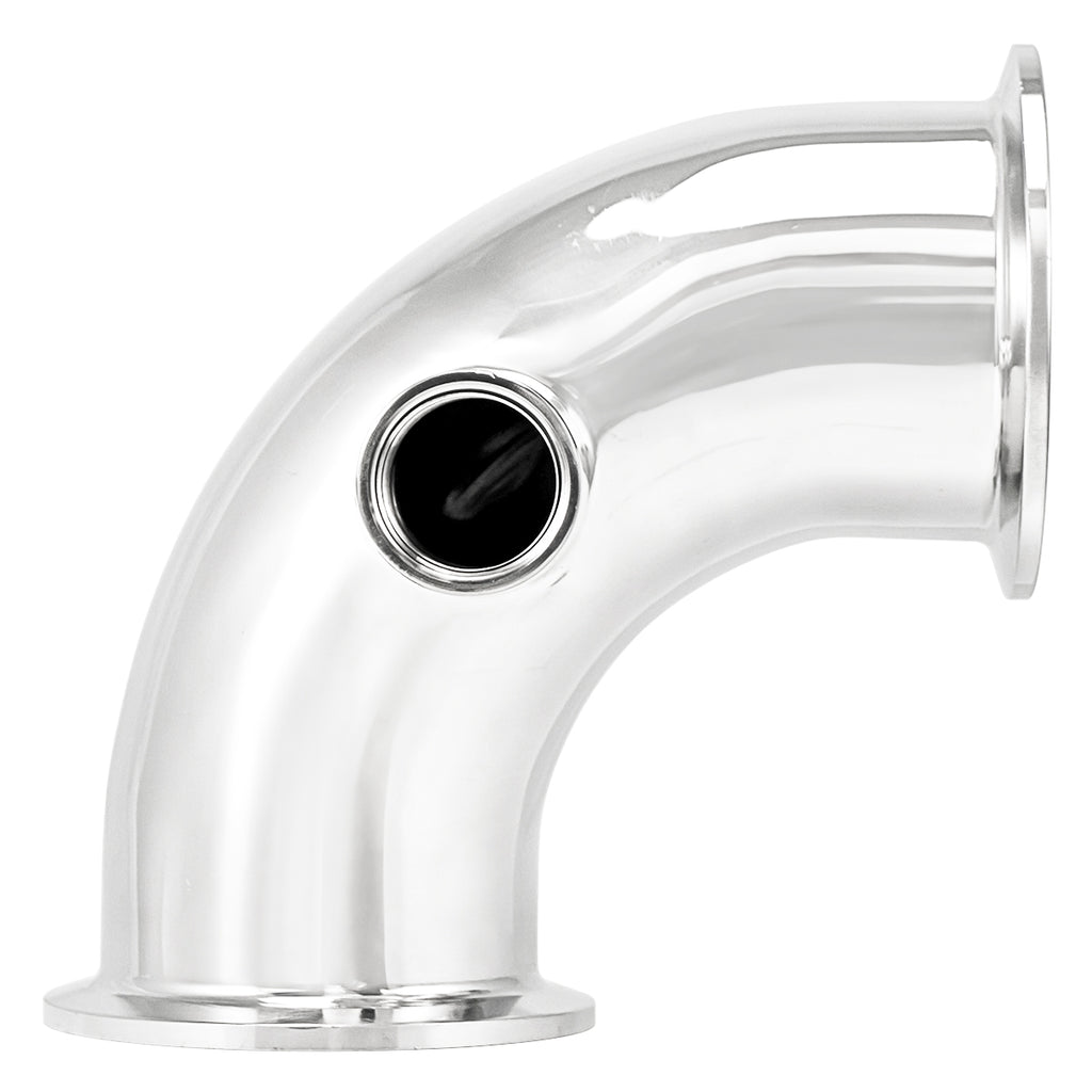 Stainless Steel Tri-Clover 90° Elbow With NPT Port - 2" TC | 1/2" Fema ...